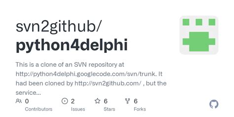 github svn2github python4delphi this is a clone of an svn repository