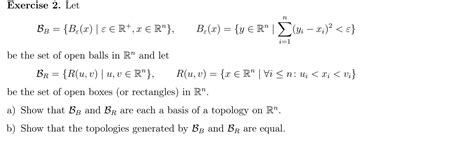 Solved Exercise 2 Let Bb B X ER X ER B X Chegg Com