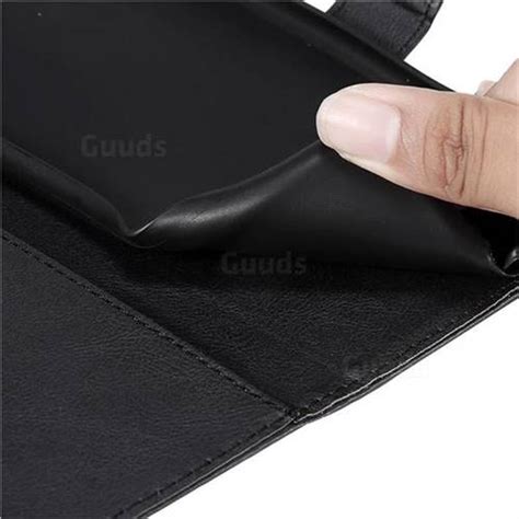 Retro Greek Classic Smooth PU Leather Wallet Phone Case For Motorola Moto Z Play Black