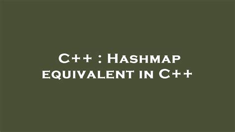 C Hashmap Equivalent In C YouTube