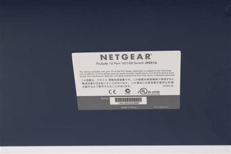 Netgear Jfs516 16 Port 10 100 Fast Ethernet Switch Ntc Tech