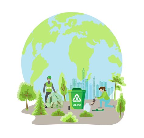 people sort garbage by type into containers for recycling ecology