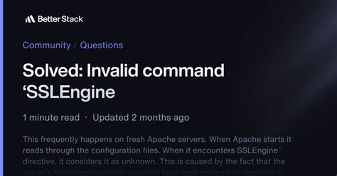 Solved Invalid Command ‘sslengine Better Stack Community