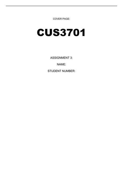 Cus3701 Assignment 3 2023 Full Assignment Answers Cus3701