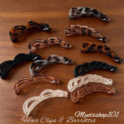Tortoiseshell Pc Bow Banana Hair Clip Smooth Textured Hair Clip
