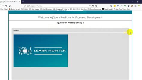 Jquery Ui Tutorial Part 6 Opacity Effect Youtube