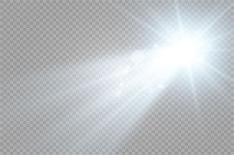 특수 렌즈 플래시 조명 효과 플래시는 광선과 탐조등을 깜박입니다 삽화 프리미엄 벡터