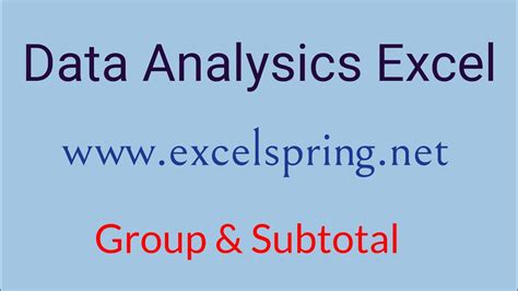 Subtotal Group In Data Tab Excel YouTube