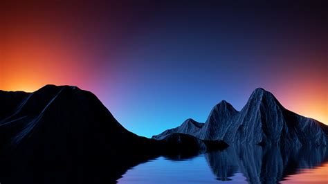 3d 렌더링 추상 파노라마 배경 오로라 보리 얼리 스 판타지 벽지가있는 분홍색 푸른 하늘 아래 잔잔한 물과 절벽이있는 바다 풍경 추상적인에 대한 스톡 사진 및 기타 이미지