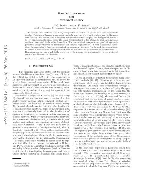 Pdf Riemann Zeta Zeros And Zero Point Energy