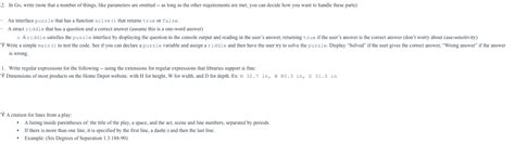 An Interface Puzzle That Has A Function Solve That Chegg