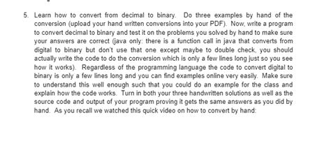 Solved Learn How To Convert From Decimal To Binary Do Chegg