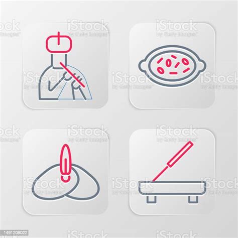 세트 라인 향기로운 스파 스틱 인도 헤드기어 터번 그릇에 담긴 Kheer와 남자는 플루트 아이콘을 연주합니다 벡터 0명에 대한 스톡 벡터 아트 및 기타 이미지 Istock