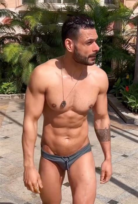 Shirtless Bollywood Men Deepak Kumar Aka Deepak Chaudhary In Tiny Tiny Swimsuit Indian Hunk