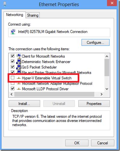 no cable connection when running hyper v on a windows 8 workstation ctglobal