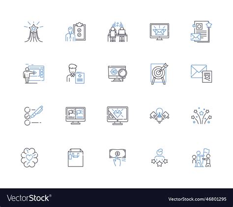 Endorsement Line Icons Collection Approval Vector Image