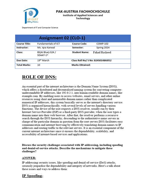 Fahad Rasheed Pdf Domain Name System Denial Of Service Attack