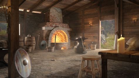 Medieval Blacksmith Shop, Robert Buca | Blacksmith shop, Blacksmithing, Medieval