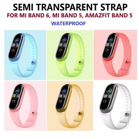 Penang Ship Semi Transparent Silicone Miband Strap Waterproof Band For Xiaomi Mi Band