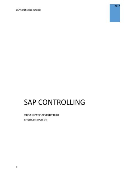 Sap Co Organizational Structure Pdf System Profit Accounting