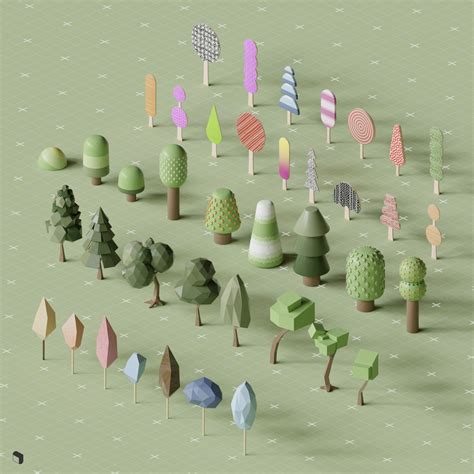3d Model Physical Model Tree Set Toffu Co