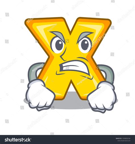 Vektor Stok Angry Cartoon Multiply Sign Calculate Math Tanpa Royalti 1209836104 Shutterstock