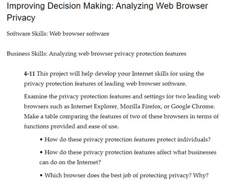 Solved Improving Decision Making Analyzing Web Browser