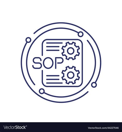 Sop Icon Standard Operating Procedure Line Vector Image