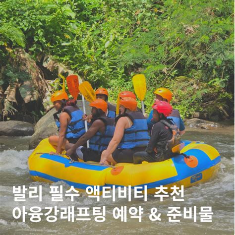발리 액티비티 우붓 아융강 래프팅 일일투어 추천 준비물 예약할인 네이버 블로그