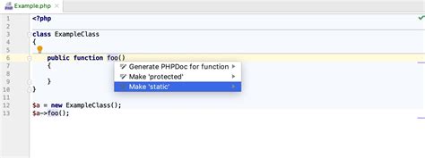 refactorings intentions and quick fixes in phpstorm 2019 1 the