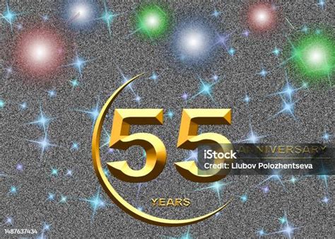 3d 그림 55 주년 축제 배경에 황금 숫자입니다 기념일 축하 파티를 위한 포스터 또는 카드 55에 대한 스톡 사진 및 기타 이미지 Istock