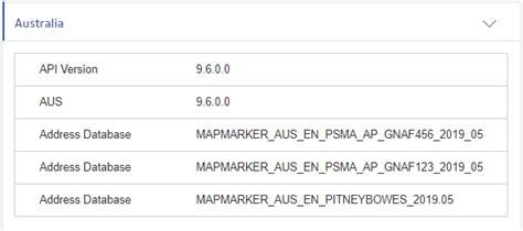 Accessing Database Details And Version Number In Spectrum Enterprise Geocoding Module
