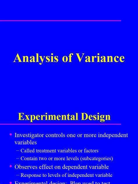 Anova Pdf Analysis Of Variance Statistics