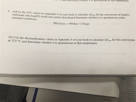 Solved Use The Delta G Degree F Values In Appendix Of Your Chegg