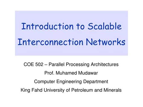 ppt introduction to scalable interconnection networks powerpoint