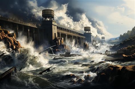 Premium Ai Image Create A Dynamic Image Featuring A Hydroelectric Power Plant