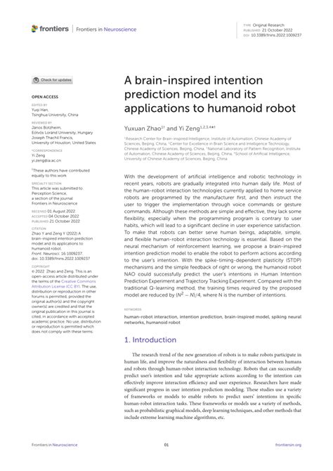 Pdf A Brain Inspired Intention Prediction Model And Its Applications