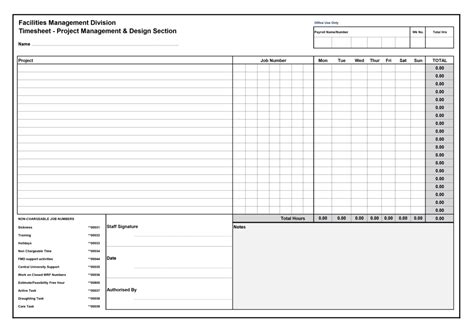 Project Time Sheet