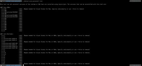 NET Core Uninstall Tool Doesn T Appear To Be Working On MacOS Catalina Issue Dotnet