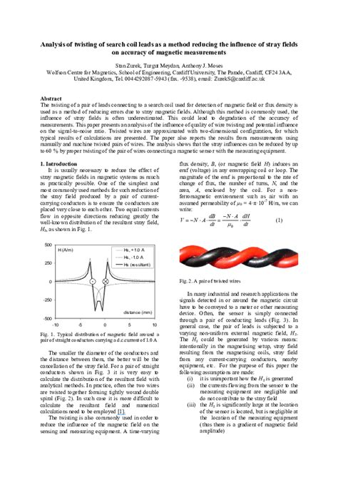 Pdf Analysis Of Twisting Of The Wires As A Method Reducing The Influence Of Stray Field On