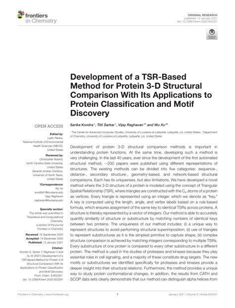 Pdf Development Of A Tsr Based Method For Protein 3 D Structural Comparison With Its