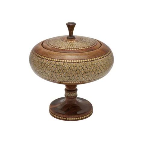 شکلات خوری پایه دار چوب و خاتم شرکت صنایع دستی آقاجانی