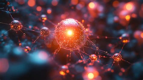 Vibrant 3d Visualization Of Interconnected Molecules And Data Points