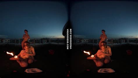 Sunset Fire Dancing With Models On A Rooftop Lea Rebeka Ruby With Melonie Vr Porn Video