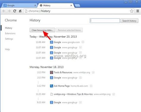 How To View Clear Google Chrome Browsing Search History WinTips Org