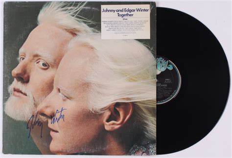 Johnny Winter Signed Together Edgar Winter And Johnny Winter Live