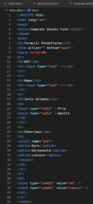 Cara Membuat Tabel Sederhana Dengan Html Di Visual Studio Code Wahyu