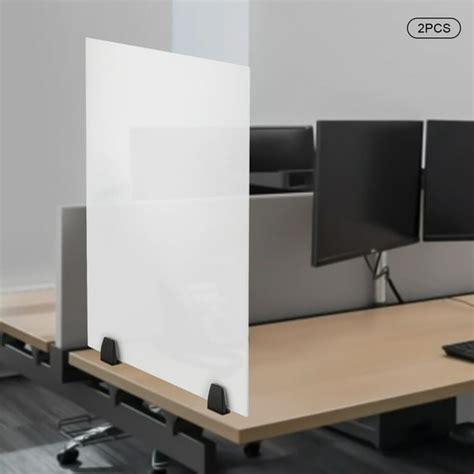 Miumaeov 2pcs Office Dividers Dual Frosted Plexiglass Clamp On Desk