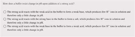 Solved How Does A Buffer Resist Change In PH Upon Addition Chegg Com