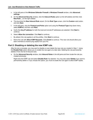 3 7 10 Lab Use Wireshark To View Network Traffic PDF